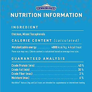 Nutri Bites Freeze Dried Chicken Dog & Cat Treats | Healthy Pet Training Treats or Food Topper | All Natural, 1 Single Animal Protein, High Protein | Premium Bulk Value Pack, 22 oz