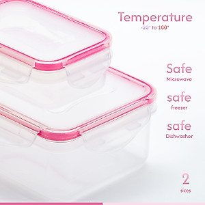 COVRESONET Airtight Food Container Set | 5 Pieces | 8oz & 34oz | Plum Red | Leakproof & Suitable For Home Food Storage