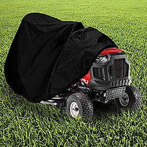 Riding Lawn Mower Cover - Heavy Duty 420D Polyester Oxford Waterproof, UV Protection Universal Fit & Cover Storage Bag-Black