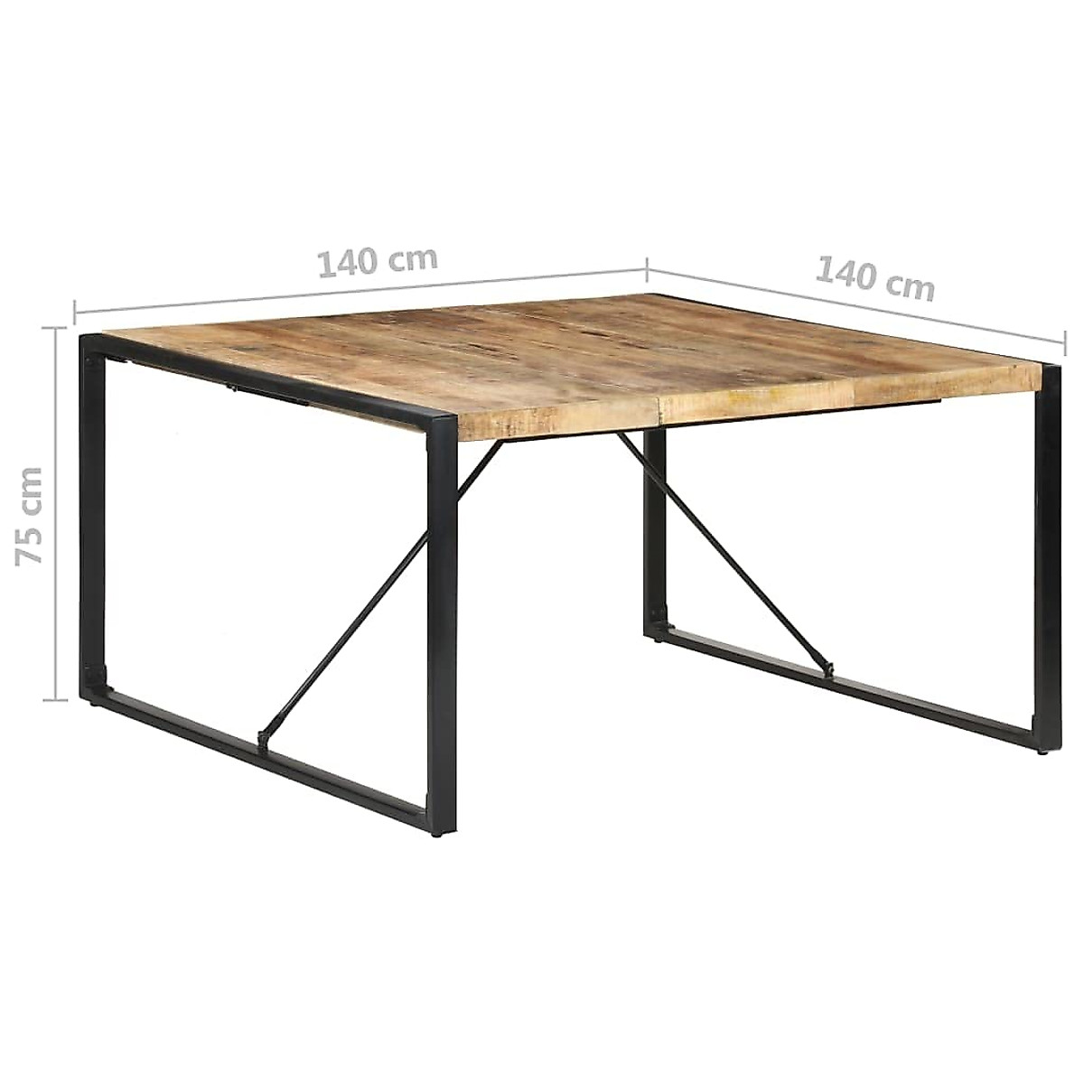 YUHI-HQYD Dining Table,Conference Table,Coffe Table,Rectangle Tea Table,Assembly Required,Perfectly in Living Room, Den, Office Room, and Family Room, 55.1"x55.1"x29.5" Rough Mango Wood