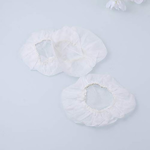 generic Headphone Covers 100pcs Disposable Non- Woven Headset Ear Covers- Stretchable Sanitary Replacement Earpads Covers- White