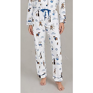 PJ Salvage Women's Loungewear Flannels Pajama Pj Set, Ivory, Large