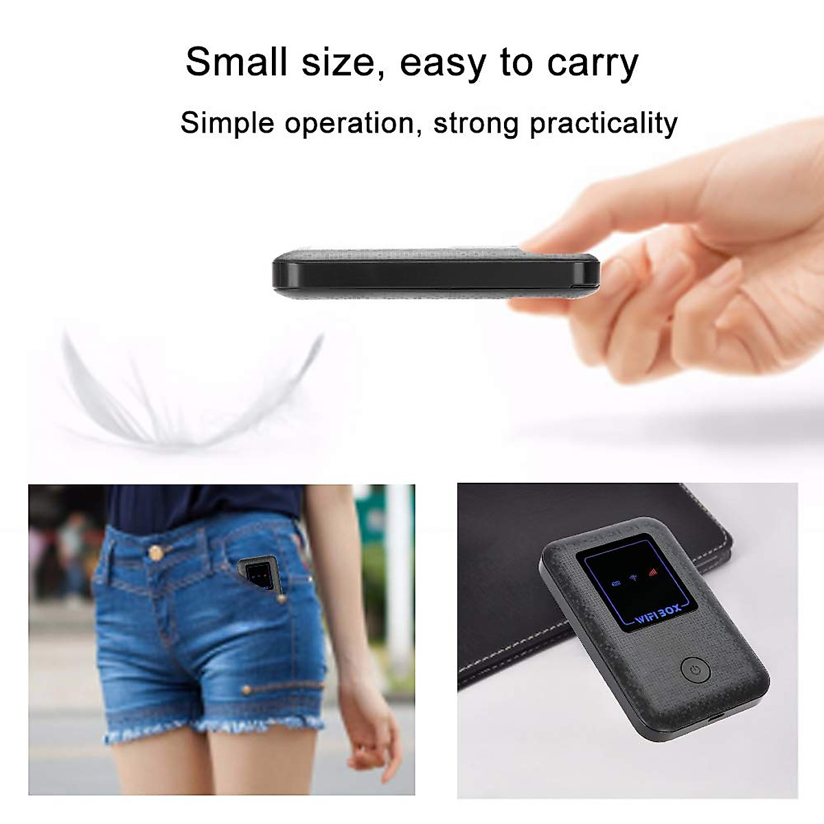 4G LTE Mobile Hotspot Device, Box-high Speed-2100Mah-can Connect up to 10 Users-USB Charging Portable 4G Router,Suitable for Mobile Phones,Laptops,etc.(T1)