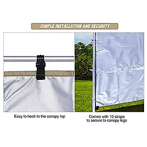 REDCAMP Instant Canopy Sidewall for 10x10ft Pop Up Canopy, 1 Pack Sunwall Only, Khaki (1 Sidewall Only, Canopy Tent NOT Included)