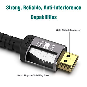 Tera Grand - Premium High Speed HDMI Certified 2.0 Cable with Aluminum housing, Supports 4K HDR Ultra HD 18 Gbps 4K 60Hz HDCP 2.2, 6 Feet