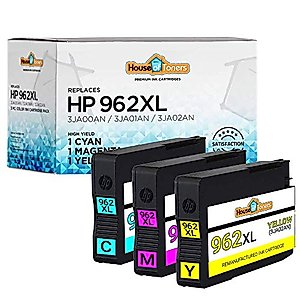 Houseoftoners Remanufactured Ink Cartridge Replacement for HP 962XL 962 XL for OfficeJet Pro 9025 9020 9018 9015 9010 (1C/1M/1Y, 3PK)