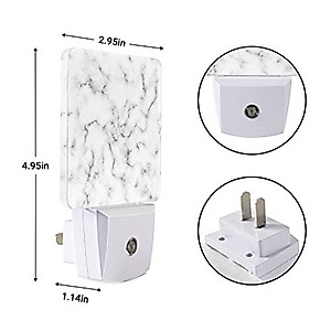 AICLIV Night Light, LED Night Lights Plug Into Wall - Smart Dusk to Dawn Sensor Activated, Energy Efficient Nightlight for Hallway, Kids, Nursery, Bedroom, Bathroom, 2 Pack (White Marble)