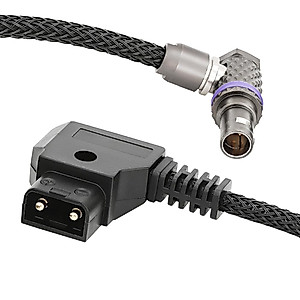2-Pin Right-Angled to D-tap/P-tap Power Cable for Teradek/SMALLHD/ARRI/RED/TILTA/Paralinx/Preston/Hollywood/Switronix/Panasonic Cable Made with Super Soft wire17.3 inches