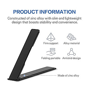 2 PCS Foldable Cell Phone Kickstand for Desk,360°Rotation Adjustable Cellphone Ring Holder Finger Kickstand Compatible with Most Smartphones Tablets(Gun Black)