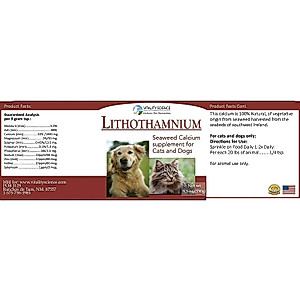 Vitality Science Natural Red Seaweed Lithothamnium Calcium Supplements for Cats and Dogs | Easy Absorption | Promotes Healthy Bones and Joints | Diarrhea Relief