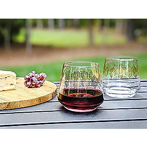 Alchemade Set Of 2 Whiskey Glasses With Metallic Design - 16 Oz Lowball For Cocktails, Old Fashioned, Manhattan, Bourbon, Or Scotch - Stemless Wine Glass Or Use For Any Beverage Of Choice