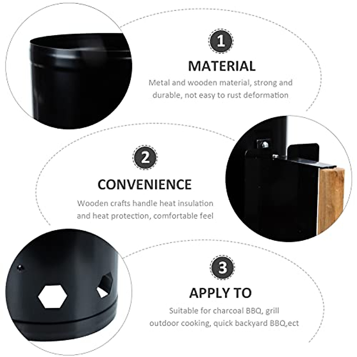 Yardwe Charcoal Grill Chimney Starter with Quick Release Trigger for Charcoal Briquettes Hardwood Lump Coal BBQ Grills Outdoor Cooking Tools Accessories