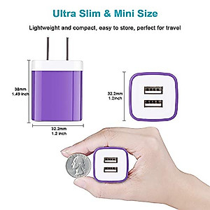 Android Charger, Fast 2-Pack Dual Port Fast Charging Block 6FT Micro USB Cable Android Phone Charger for Samsung Galaxy S7 Edge S6 S5 J7V J7 J3 J3V J5 J8 Note 5, LG K20 K50 K40, Moto G5 G4 E6 E5 E4