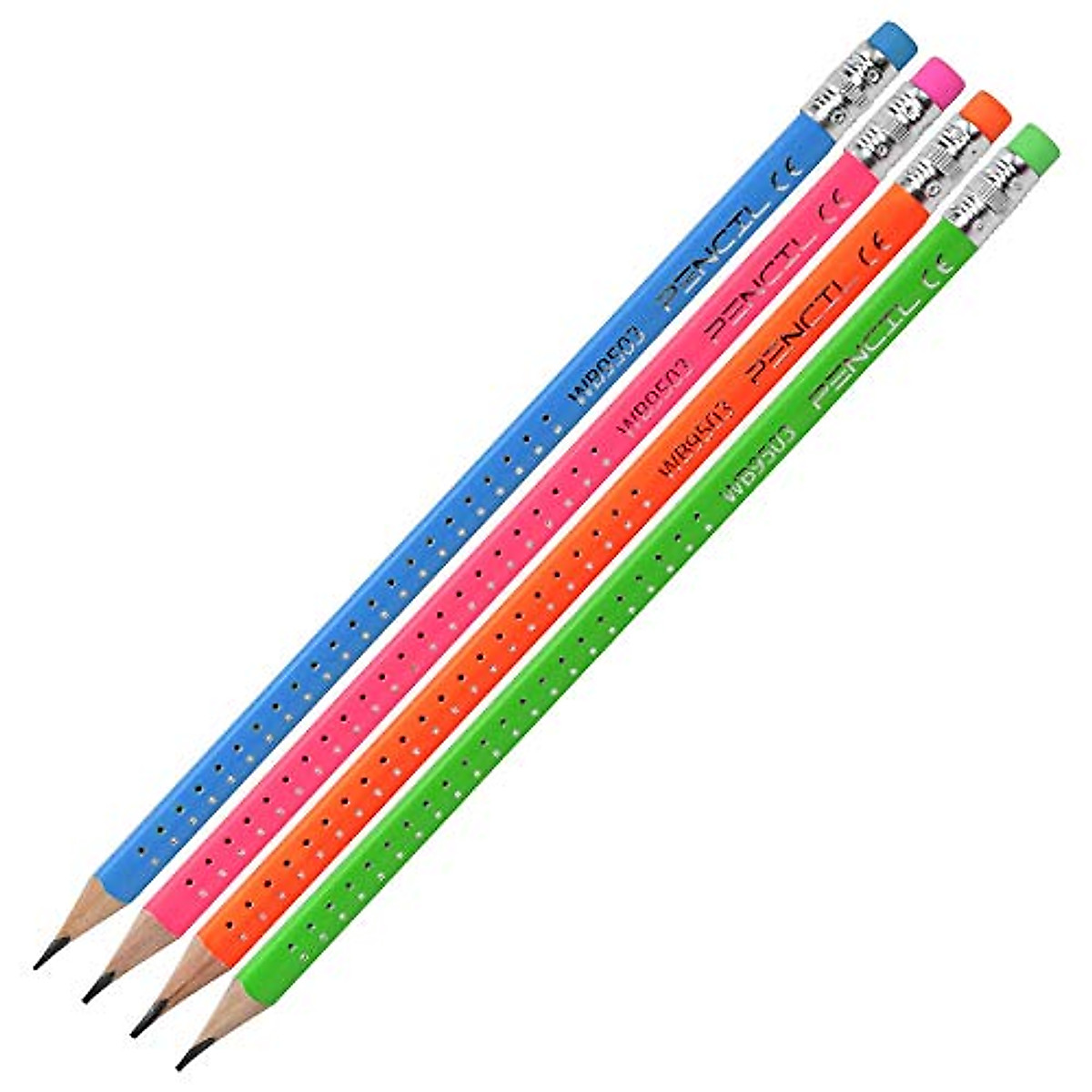 WEIBO Bear Claw Pencils (Pack Of 12) - Fat, Thick, Strong, Triangular Grip Pencils, Graphite, HB Lead With Eraser - Suitable For Kids, Art, Drawing, Drafting, Sketching & Shading (XL)