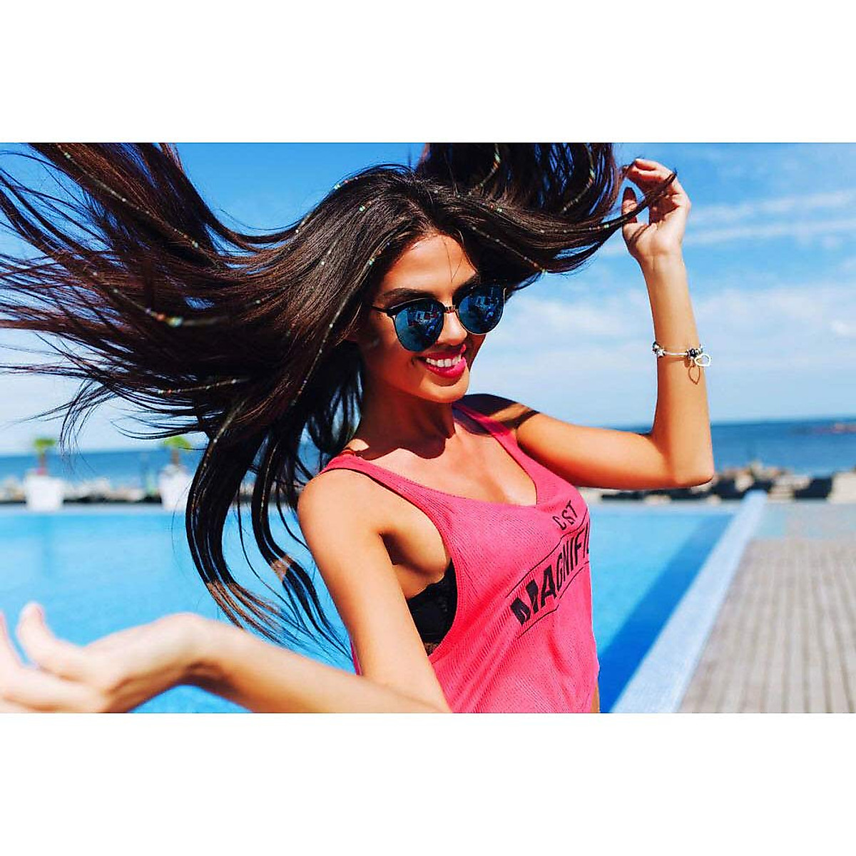 47" Holographic Hair Tinsel Kit Shining Silver Professional Sparkle Heat-Resistant Silk Hairpieces, Hair Accessories for Girls, Party Hair, Gifts for Girls (1000 Strands, Shining Silver)