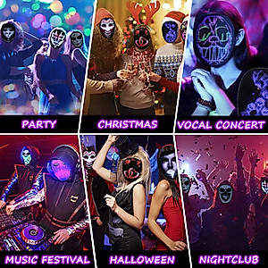 Ompusos Led Mask with Wifi Programmable App, LED Halloween Mask Face Transforming LED Light Up Mask for Costume Cosplay Party (Wifi led mask)