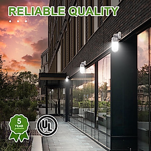 LED Vapor Tight Jelly Jar Light 21W, 5000K, Wall/Ceiling Mount Vapor-Proof LED, IP65 Wet Rated Security Cage Light for Indoor and Outdoor Lighting, UL Certified