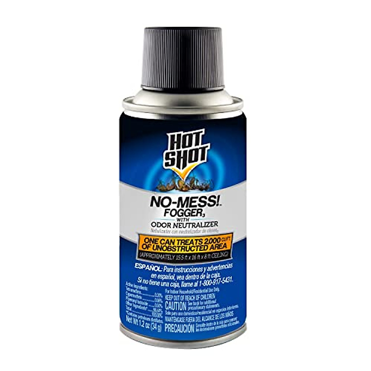 Hot Shot No Mess Fogger With Odor Neutralizer, Kills Roaches, Ants, Spiders & Fleas, Controls Heavy Infestations, 3 Count, 1.2 Ounce
