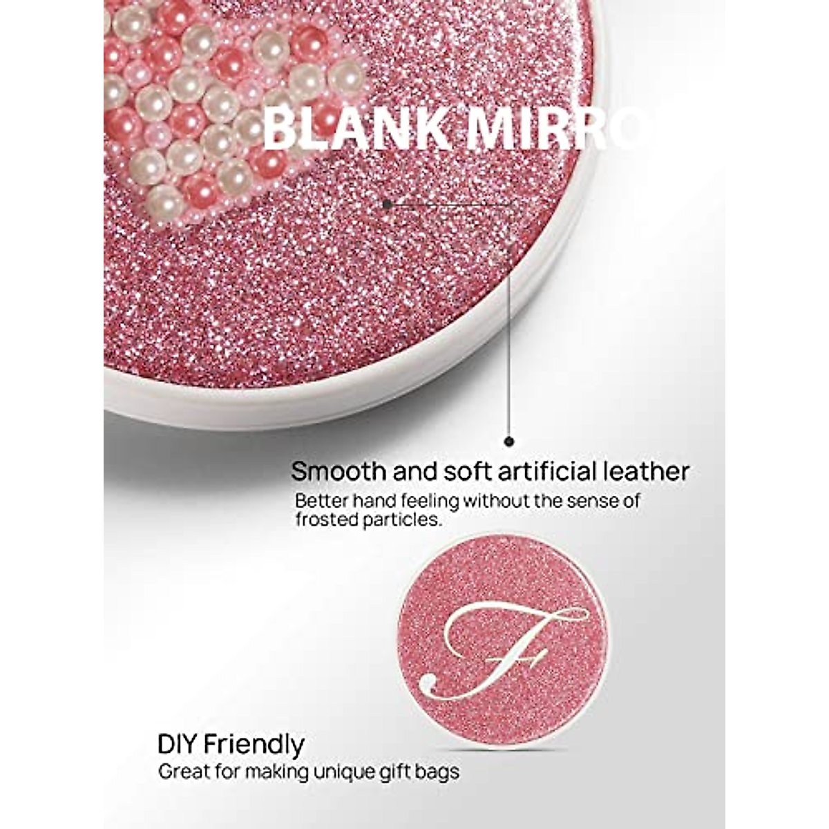 Getinbulk Compact Mirror Bulk, Set of 12 Double-Sided 1X/3X Magnifying PU Leather Round (Pink, 2.7 in Diameter)