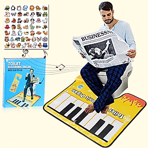 Artistic Piano Sounding Carpet for Bathroom,Toilet Piano Mat,Toilet Electronic Organ Musical Piano Keyboard Floor Mat for Potty,Novelty Potty Piano Sounding Rug,Floor Mat with Piano Sound for Potty