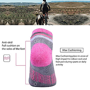 JOYNÉE Womens Ankle Athletic Low Cut Tab Socks Cushioned Running Sports 6 Pack,Grey,Sock Size 9-11