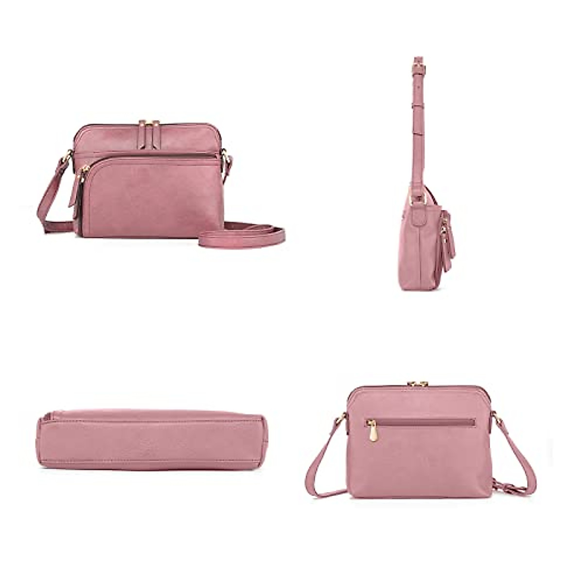 OB OURBAG Crossbody Purse for Women Ladies Lightweight Soft PU Leather Shoulder Bag Roomy Handbag Fashion Tote Shoulder Bags Pink