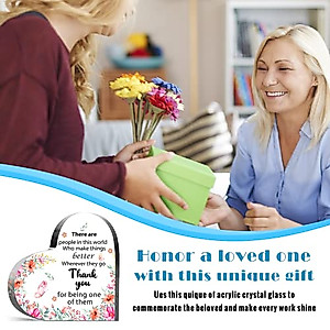 Appreciation Gifts for Women, Acrylic Heart Keepsake,Inspirational Gifts for Coworker Boss, Office Going Away Farewell Retirement Gifts,Thank You Gifts for Women,Graduation Gifts