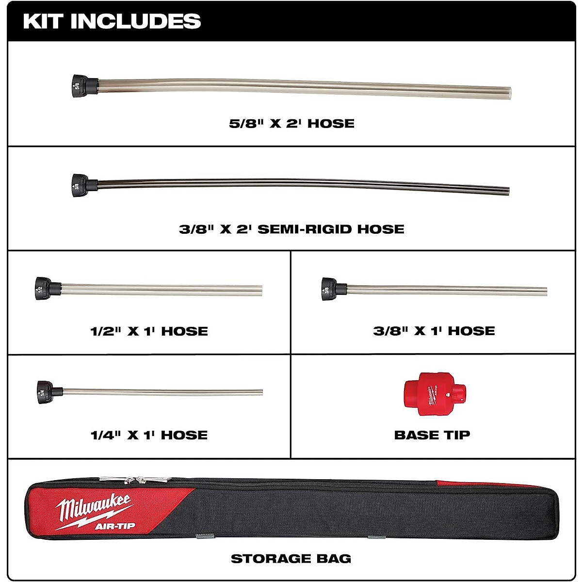 Milwaukee 49-90-2037 AIR-TIP Long Reach Flexible Micro Hose Set