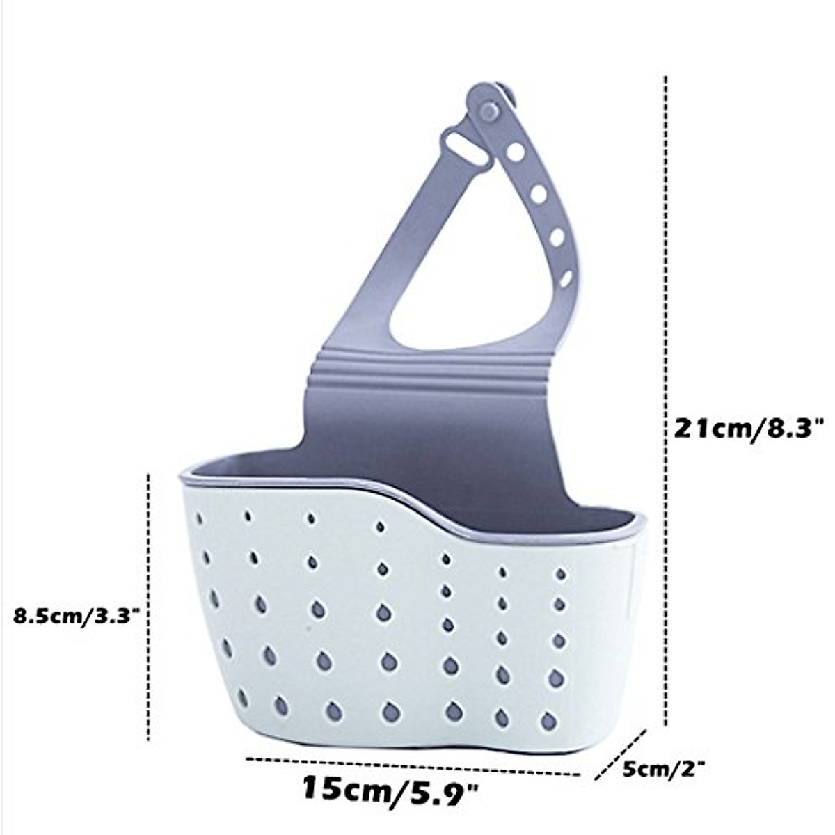 Kinteshun Kitchen Sink Caddy Sponge Holder Hang Basket for Scrubber Dish Brush Kitchen Accessories Organizer(Light Blue)