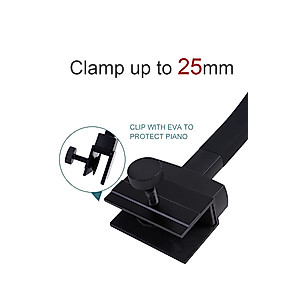 AETEE Piano Lights for Digital Piano and Grand Piano Professional Led Clip lamp Piano Lamps for Sheet Music Eye-Care 5 Levels Color Temperatures 5 Levels Dimming