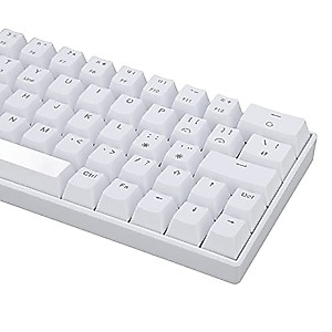 Gaming Keyboard, Long Battery Life Small Portable White Triple Mode Ergonomic Design Gaming Mechanical Keyboard for Home and Office (Brown Switch)
