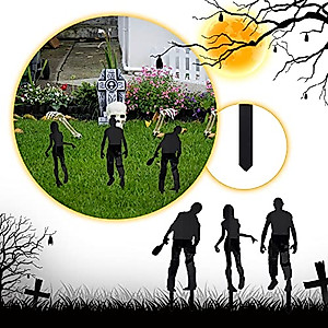 Halloween Decorations Zombie Yard Sign Stakes Silhouette Garden Stakes Outdoor Statues Decor Patio Yard Signs Halloween Yard Art Props Scary Holiday Home Garden Party Supplies