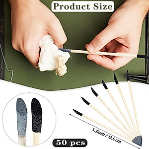 50 Pcs Sanding Sticks, Double End Matchsticks Sanding Twigs, Fine Detailing Sanding Tools for Tight Spaces Plastic Models Wood, 120/280 Grit 5.4 x 0.2 Inch