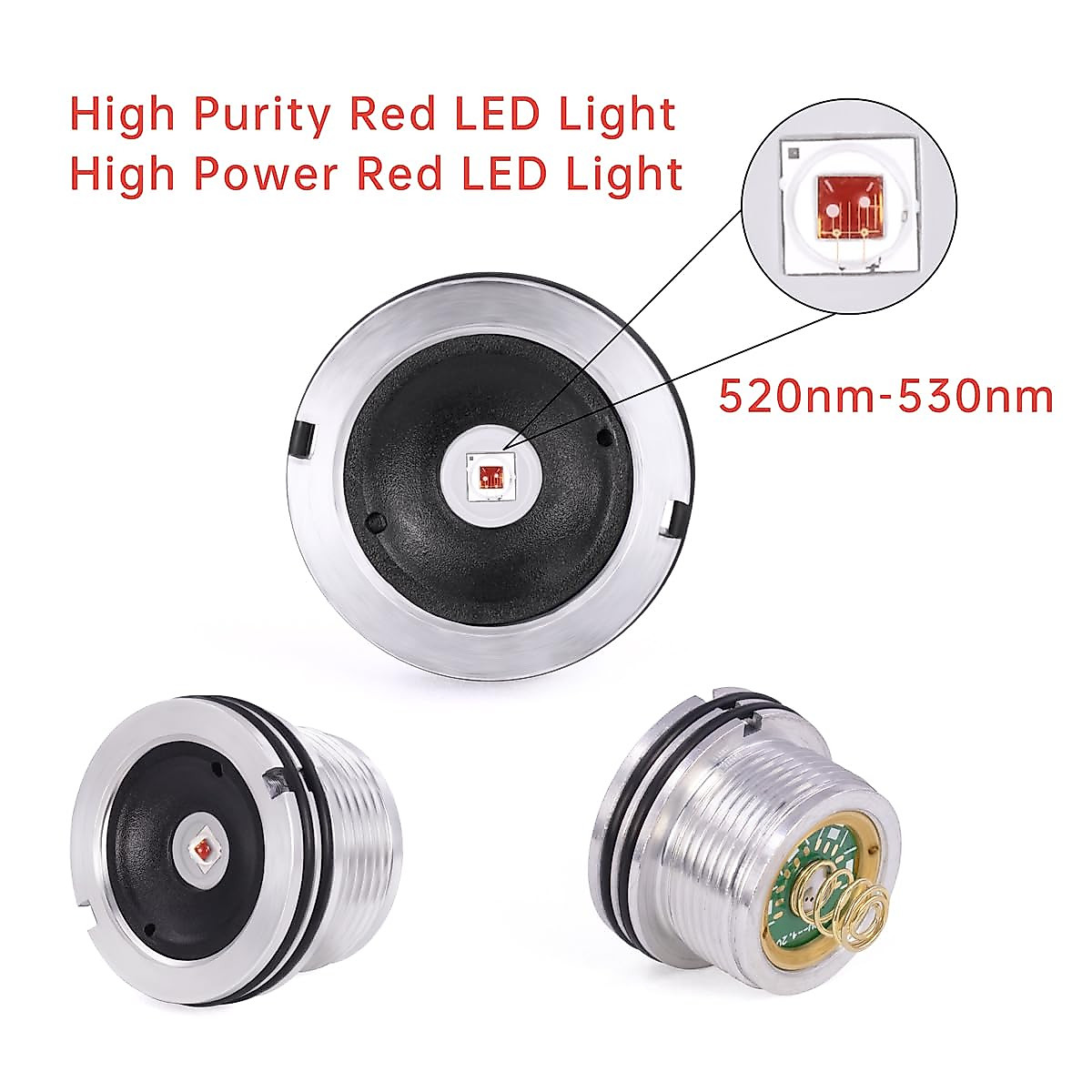 WAYLLSHINE Stepless Dimming Red Light Flashlight, 620nm-630nm High Purity Red Light Flashlight, Adjustable Brightness and Focus Red Flashlight for Night Observation, Astronomy, Aviation