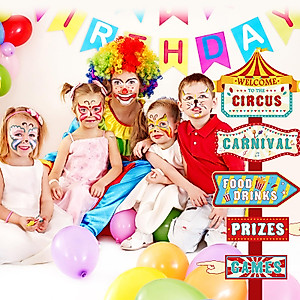20 Pieces Carnival Decorations Circus Theme Party Directional Signs Carnival Party Signs Welcome to The Circus for Kids Carnival Birthday Party Decorations Supplies
