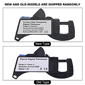 Thickness Gauge 0-12.7mm Range, Digital Display Measuring Tool Inch/Millimeter Conversion Portable Quick Mini Calipers Used to Measure Thickness of Paper, PU Leather (1)