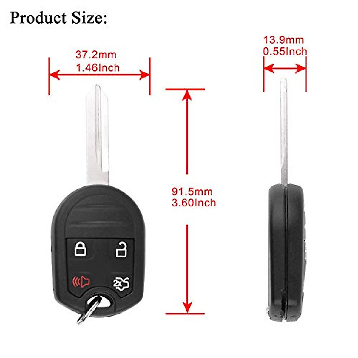 BESTHA Keyless Entry Remote Car Key Fob Replacement CWTWB1U793 for 2006-2012 Ford Focus 2006-2012 Ford Fusion 2003-2015 Lincoln Navigator