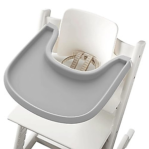Full Cover High Chair Placemat for Stokke Tripp Trapp Baby High Chair, Silicone Placemats, High Chair Tray Finger Foods Placemat for Boys and Girls, Babies, Toddlers (Light Gray)