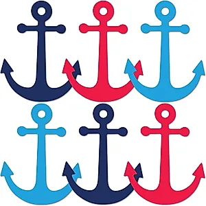6 Pcs Anchor Cruise Door Magnets Cruise Door Decorations Magnetic Sea Ship Car Magnet Stickers Ocean Fridge Door Magnets Decor for Carnival Cruise Refrigerator Door
