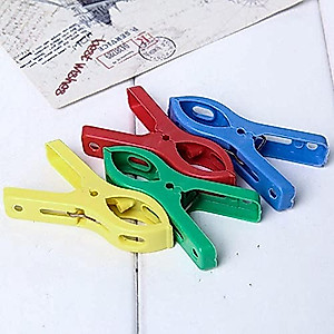 8 Pack Beach Towel Clips for Beach Chairs,Fashion Large Laundry Pegs Clothes Pegs 8pcs Large Size Windproof Plastic Towel Clips for Sunbeds Sun Loungers Pool Chairs Laundry (2PCS)