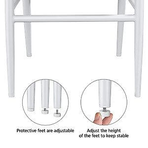 Yaheetech Metal Dining Chair Y-Shaped Set of 4 Weave Arm Chair Mid-Century Dining Room Chairs Backrest Hemp Seat, White