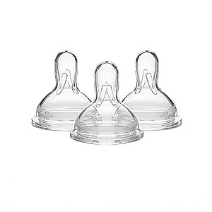 Medela Medium Flow Nipples with Wide Base, 3 Pack, Baby Age 4-12 Months, Compatible with All Medela Breast Milk Bottles, Made Without BPA