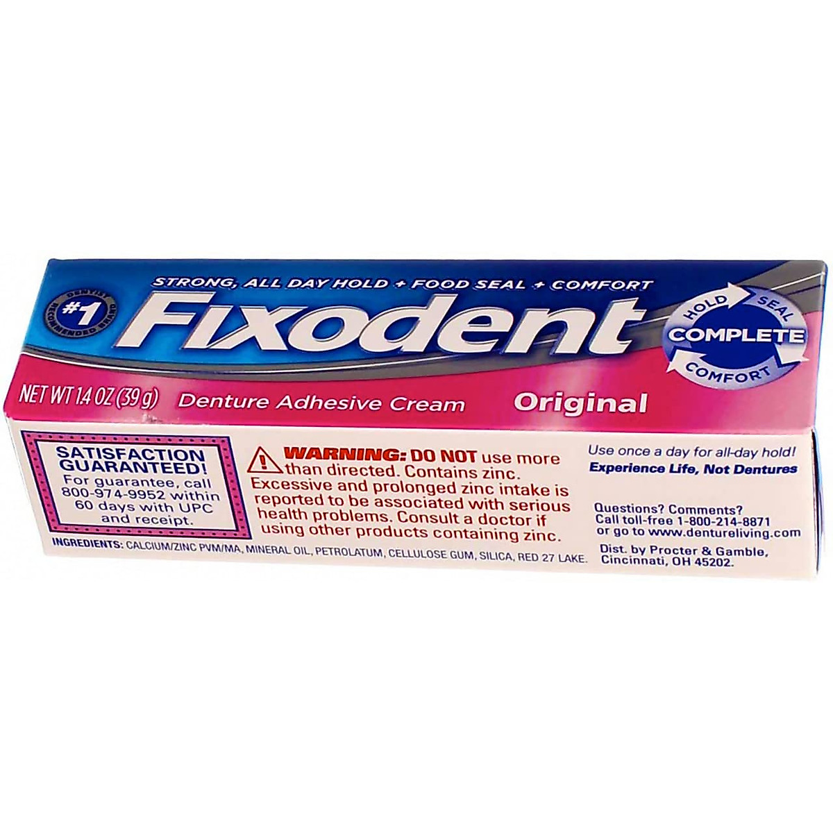 Fixodent Original Denture Adhesive Cream 1.4 Oz