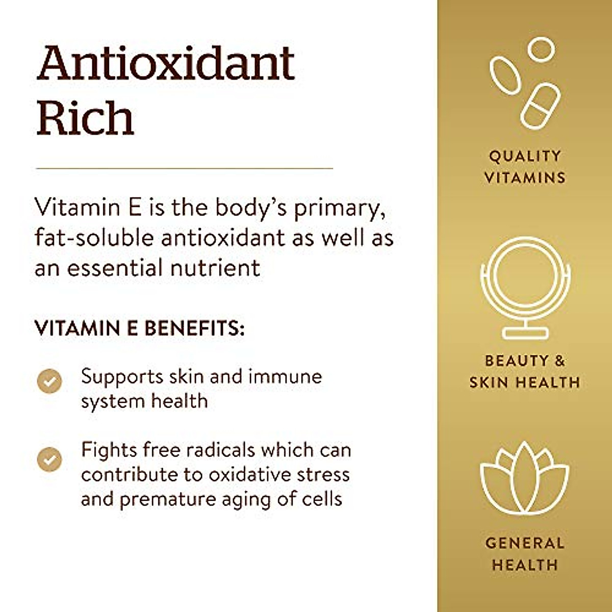 Solgar Vitamin E 67 mg (100 IU), 100 Mixed Softgels - Natural Antioxidant, Skin & Immune System Support - Naturally-Sourced Vitamin E - Gluten Free, Dairy Free - 100 Servings