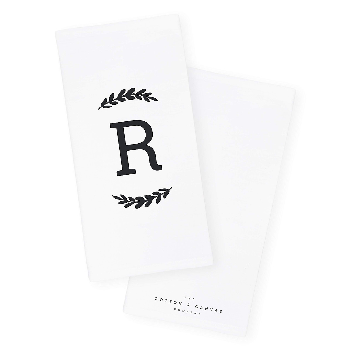 The Cotton & Canvas Co. Personalized Single Monogram Initial R Soft Absorbent Kitchen Tea Towel, Flour Sack Towel, Dish Cloth