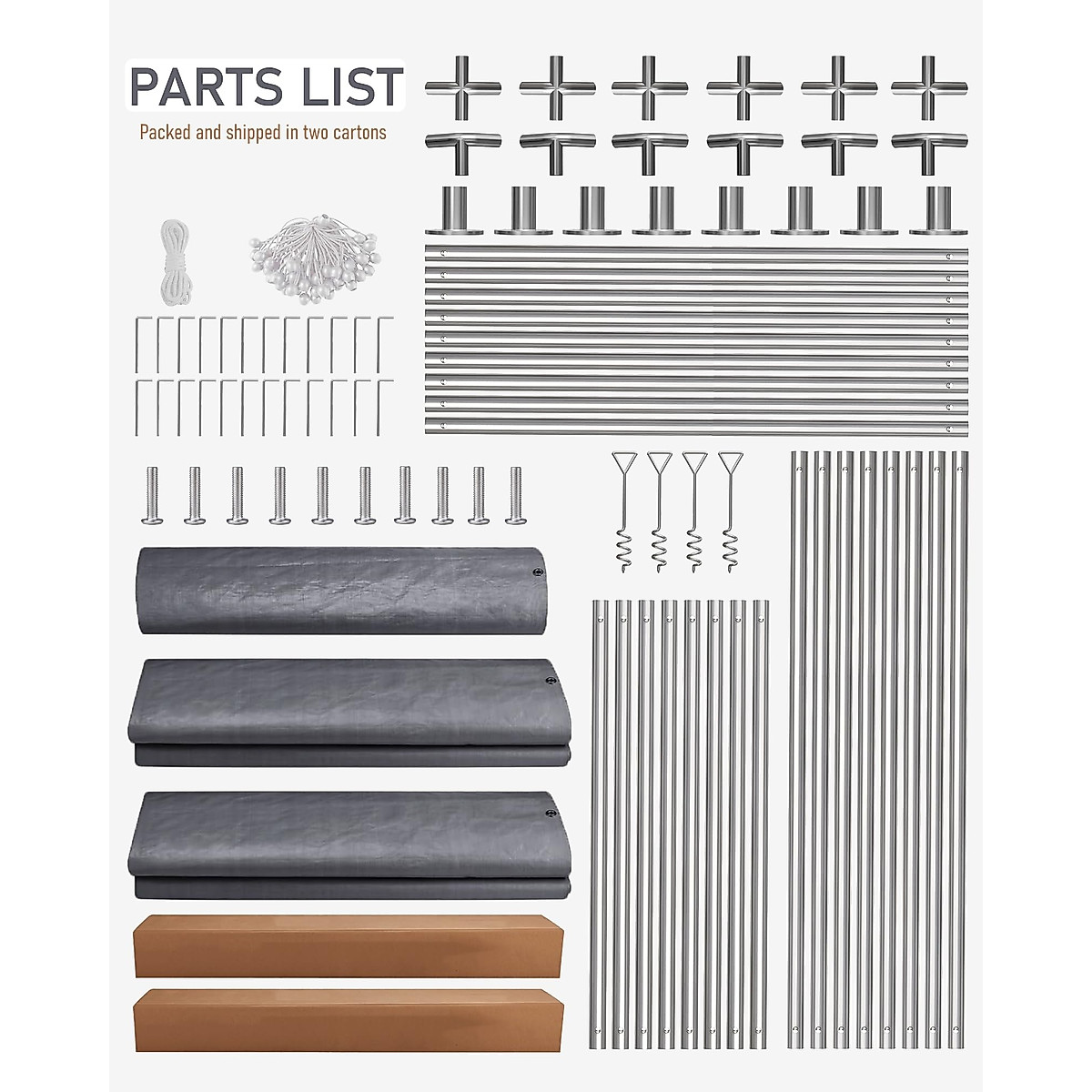 VORTEXTOVE Carport 13 x 20 ft, Portable Garage with 4 Roll-up Windows and 4 Doors for All Season, Reinforced Frames, for Sedans and Trucks, Gray