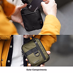 bitplay Essential Pouch, Army Green - Lightweight CORDURA Crossbody Bag/Travel Neck Pouch