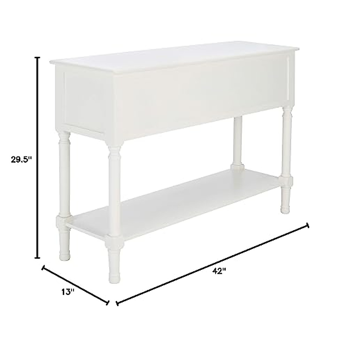 Safavieh Home Collection Haines White 4-Drawer Bottom Shelf Console Table