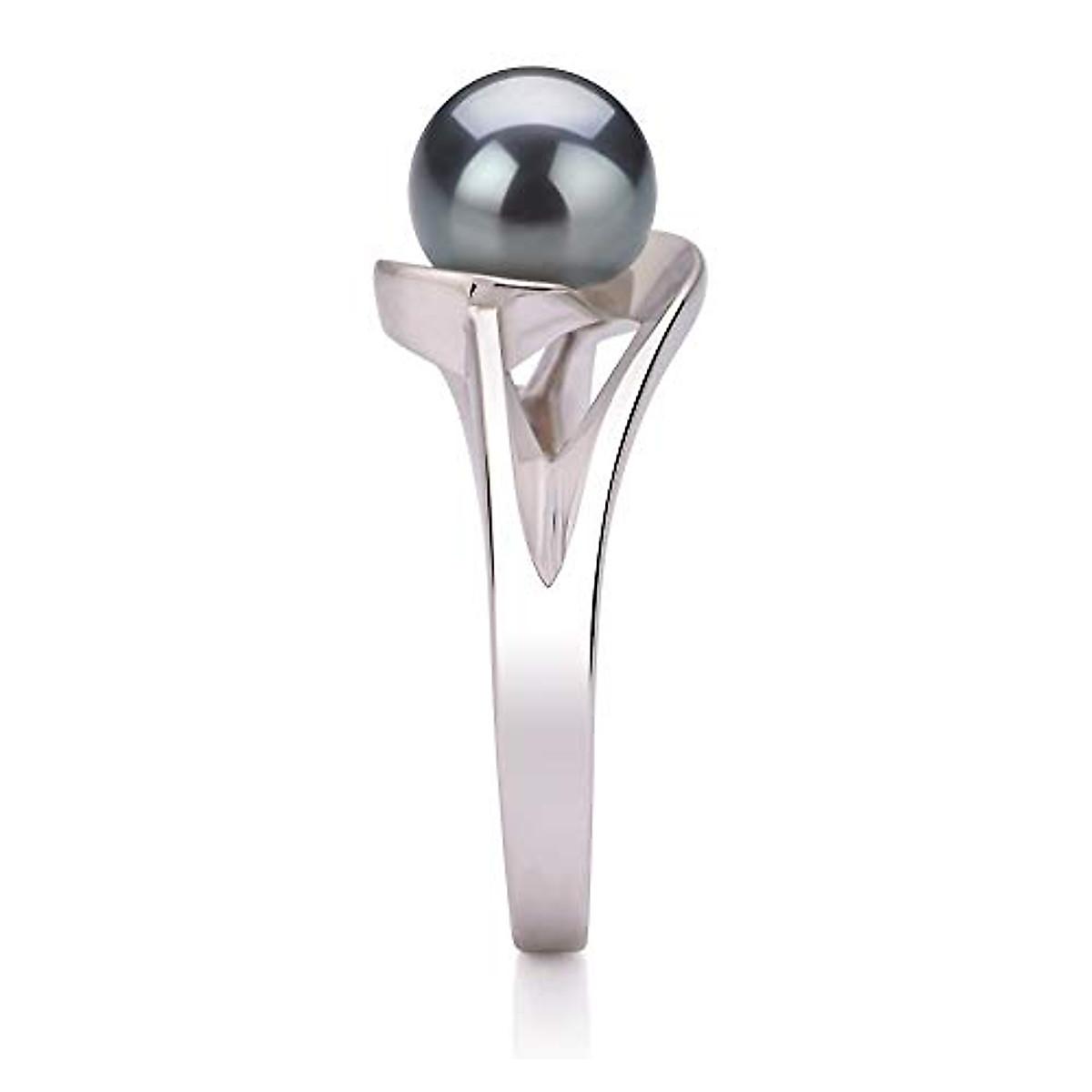 Clare Black 6-7mm AAA Quality Freshwater 925 Sterling Silver Cultured Pearl Ring For Women - Size-8