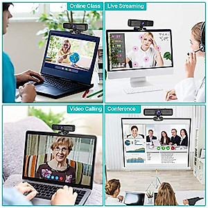 NexiGo N650 2K 4MP Zoomable Webcam with Privacy Cover & Dual Microphone, 3X Digital Zoom, 95-Degree Viewing, Quad HD Business USB Camera for Online Class, Zoom Skype Facetime OBS Teams